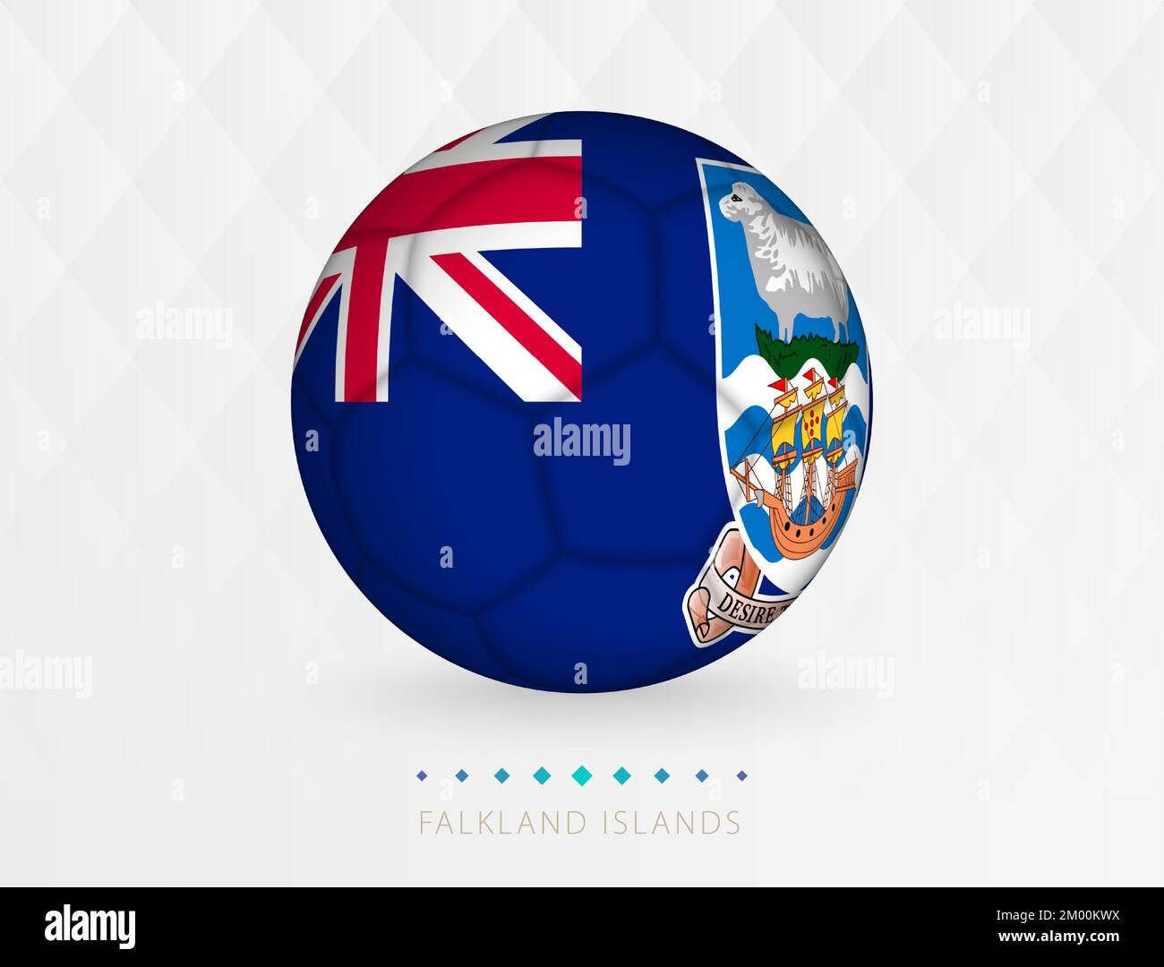 Football ball with Falkland Islands flag pattern, soccer ball with flag ...