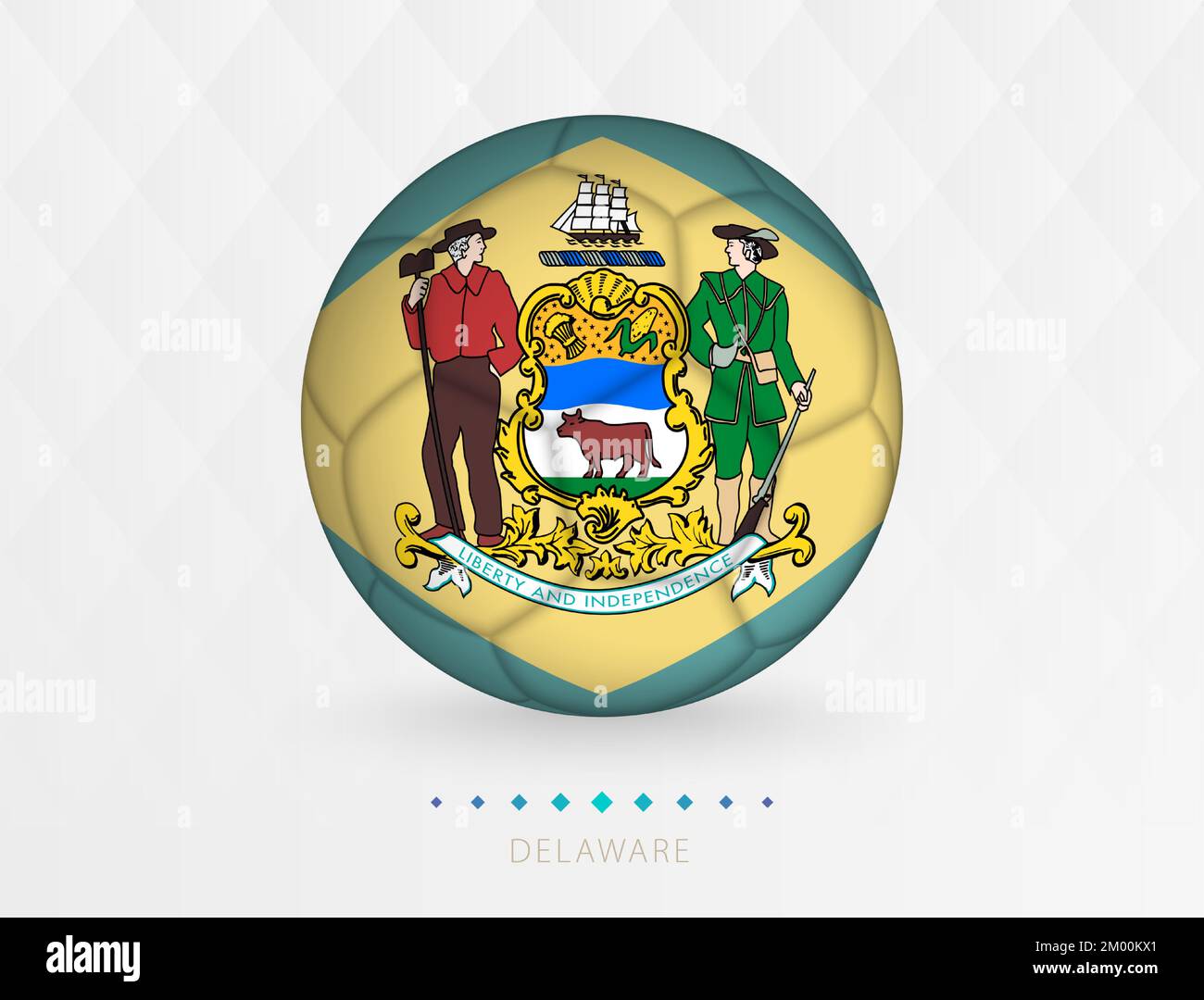 Football ball with Delaware flag pattern, soccer ball with flag of ...