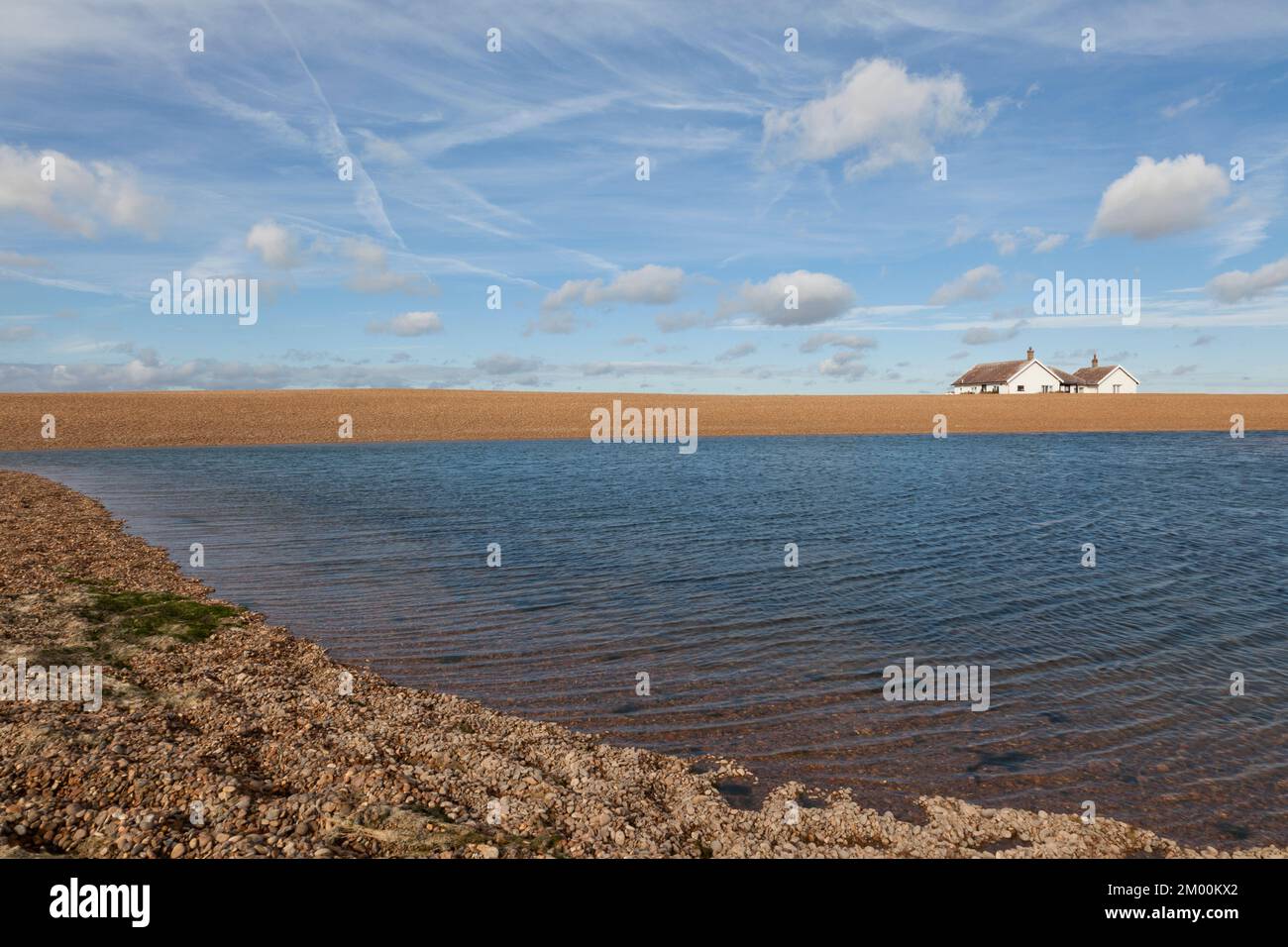 Shingle Street beach and lagoon Stock Photo - Alamy