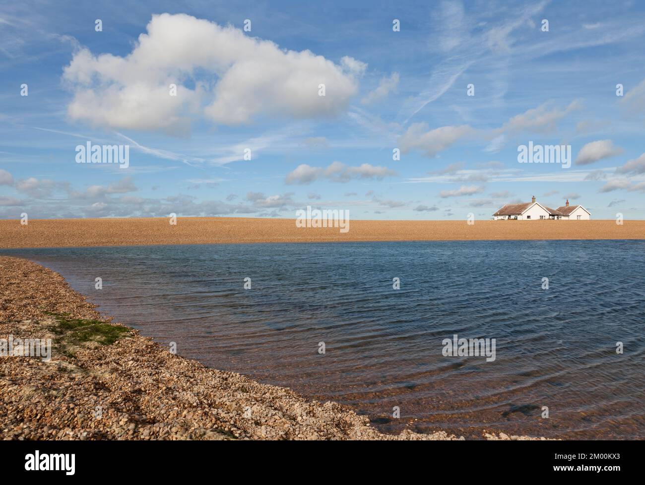 Shingle Street beach and lagoon Stock Photo - Alamy
