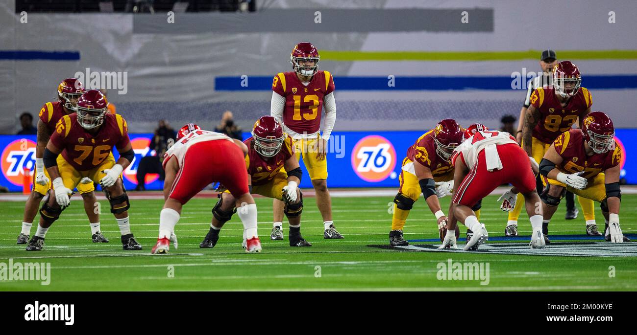Allegiant Stadium. 02nd Dec, 2022. NV U.S.A. USC quarterback Caleb ...