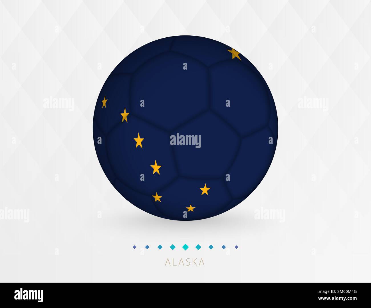 Football ball with Alaska flag pattern, soccer ball with flag of Alaska ...