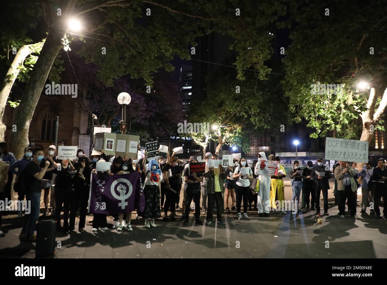 Sydney, Australia. 3rd December 2022. Protesters gathered next to ...