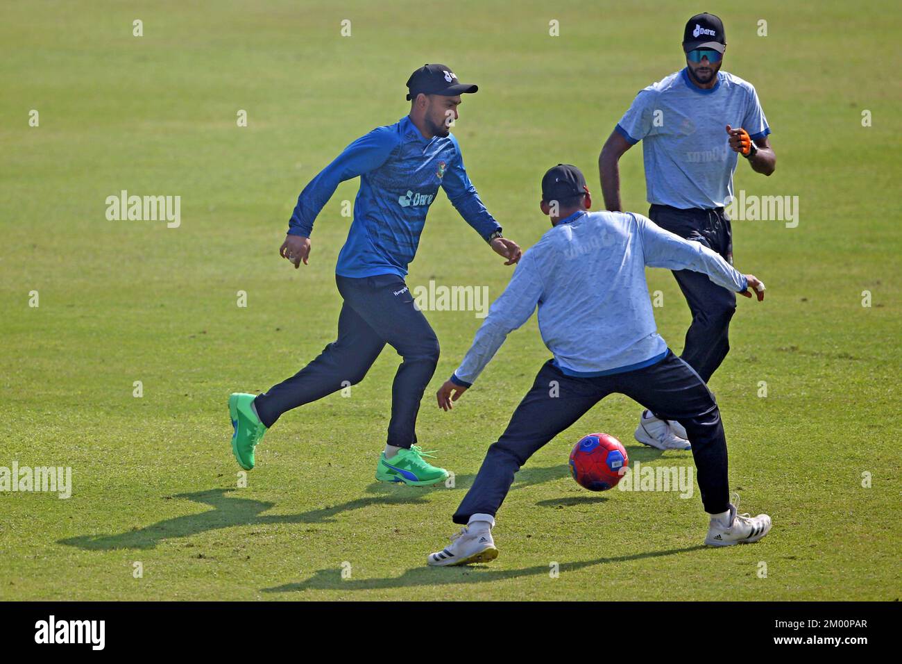Bangladeshi cricketers led by Liton Kumar Das, who assumed the role of ...