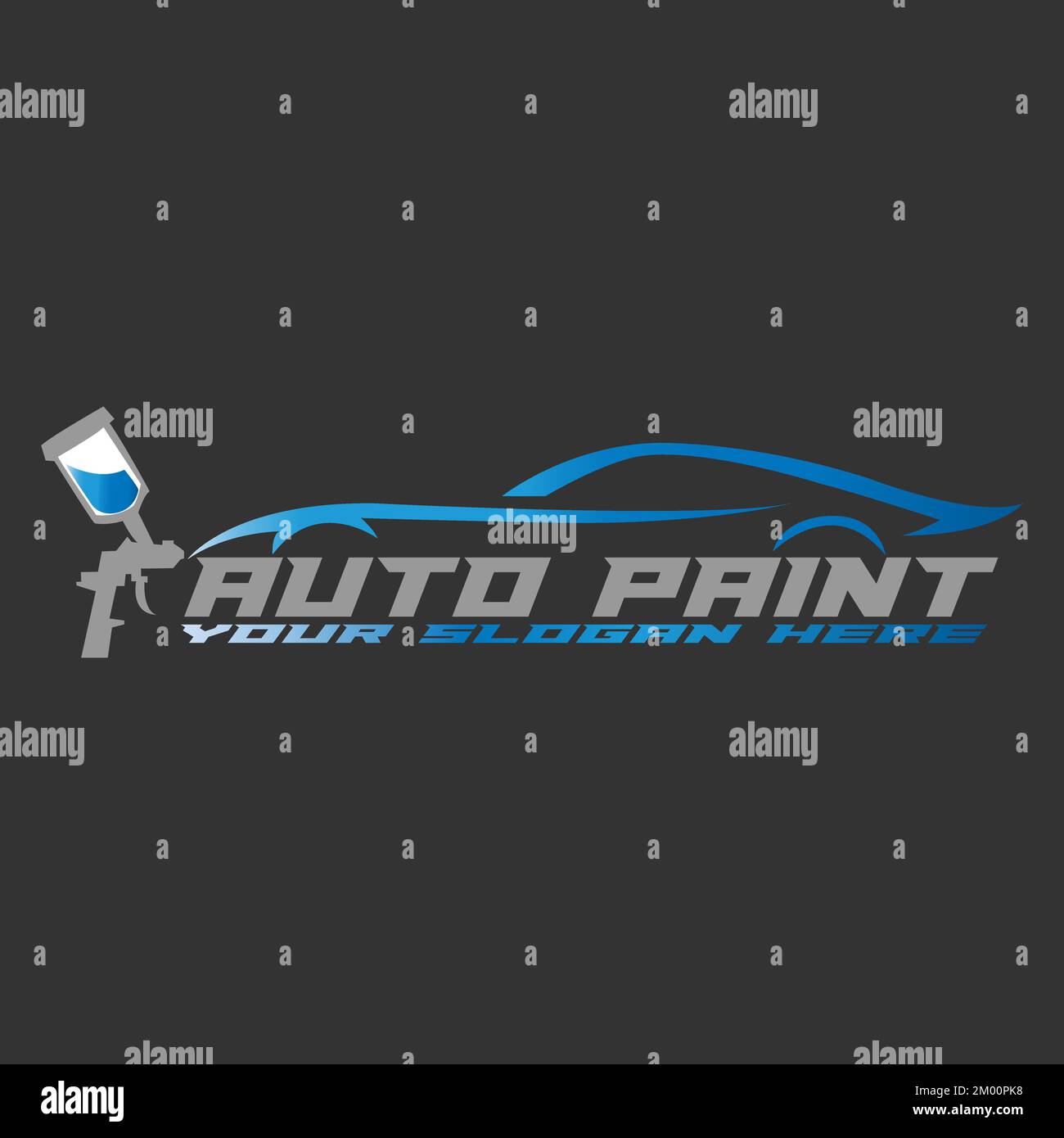 car painting logo with spray gun and unique colorful vehicle concept ...