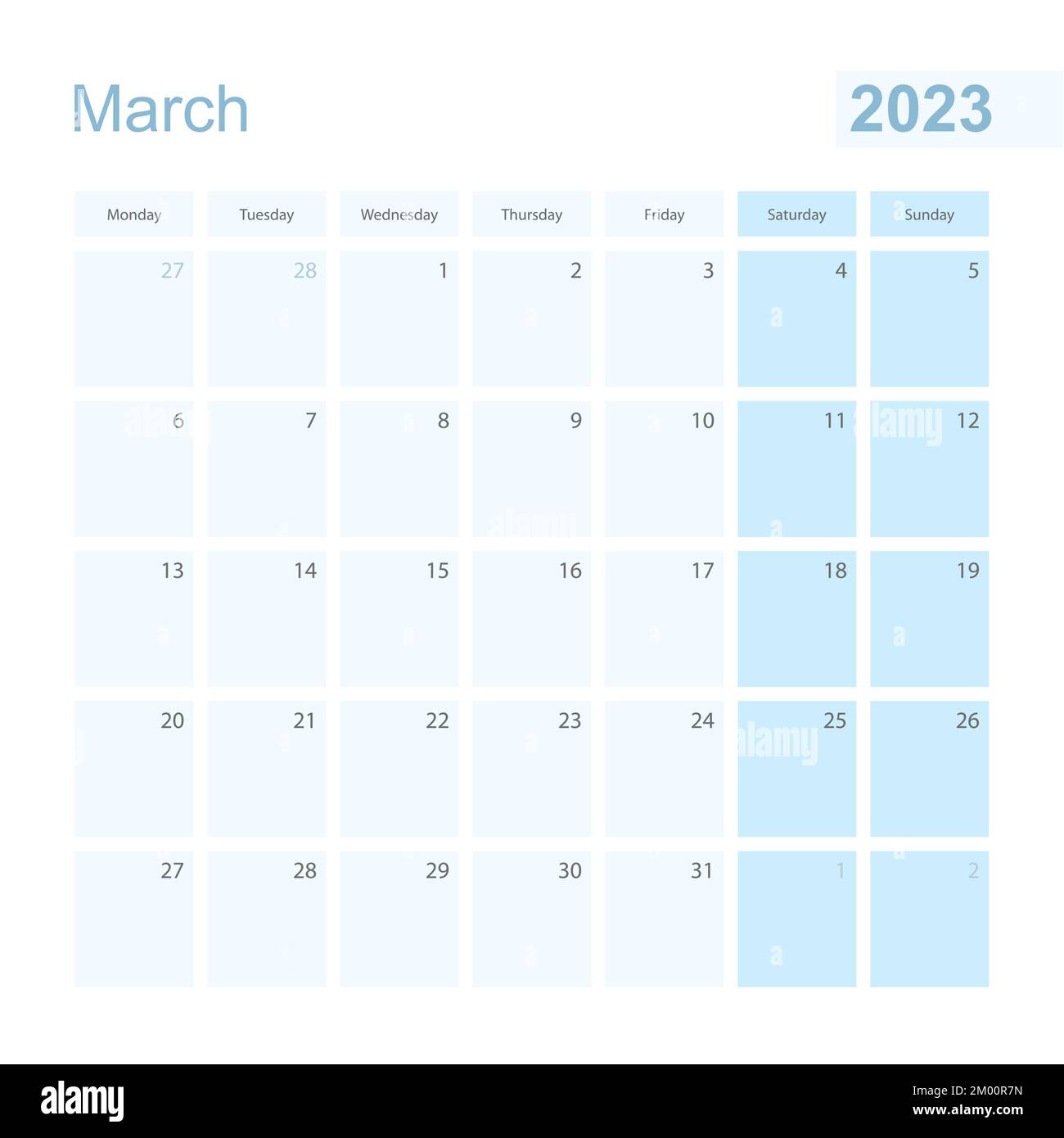 The Month Of March Calendar