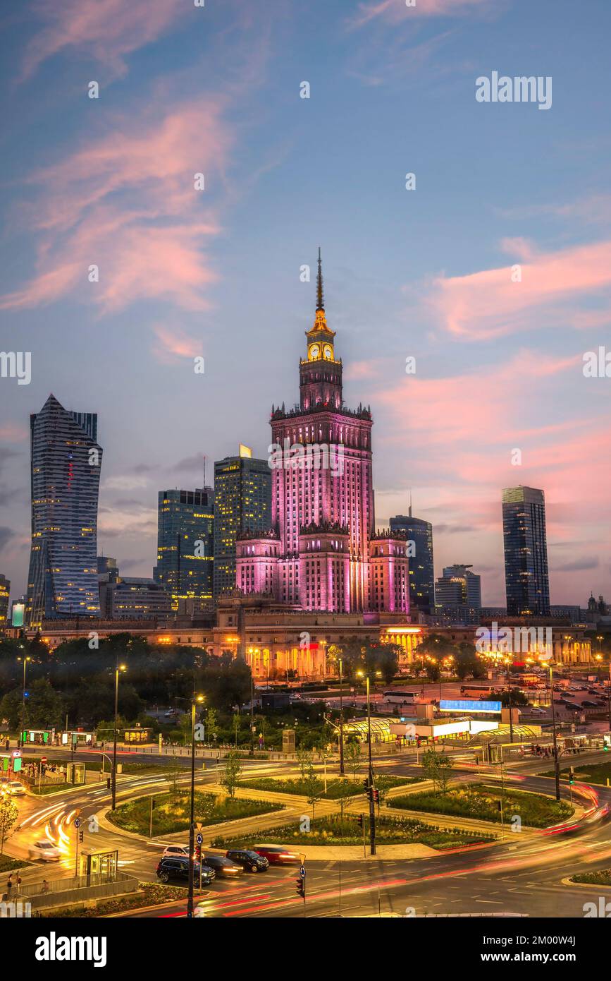 Warsaw sunset aerial hi-res stock photography and images - Alamy