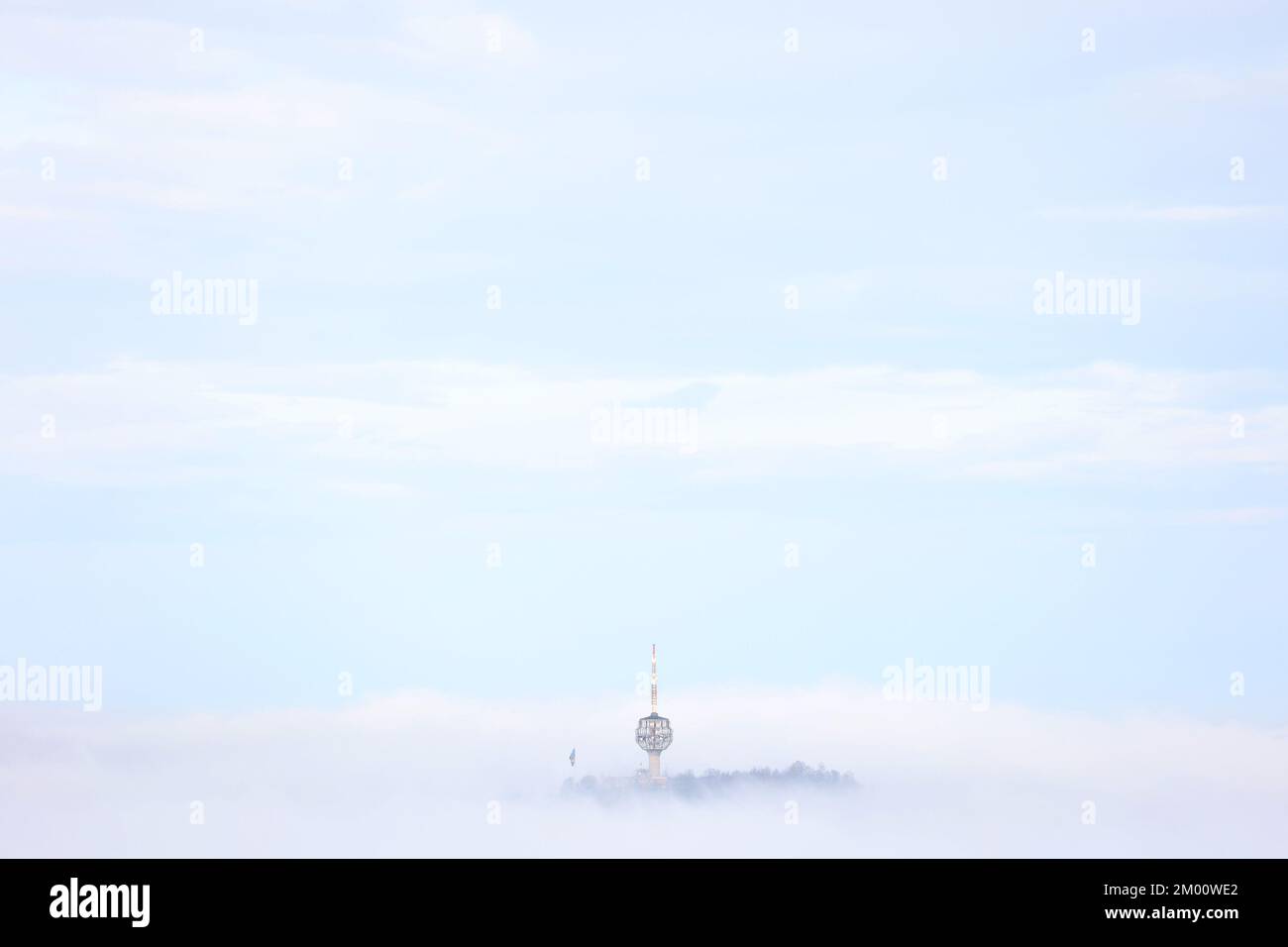 Photo taken on December 03, 2022 shows TV Tower Hum that emerges from ...