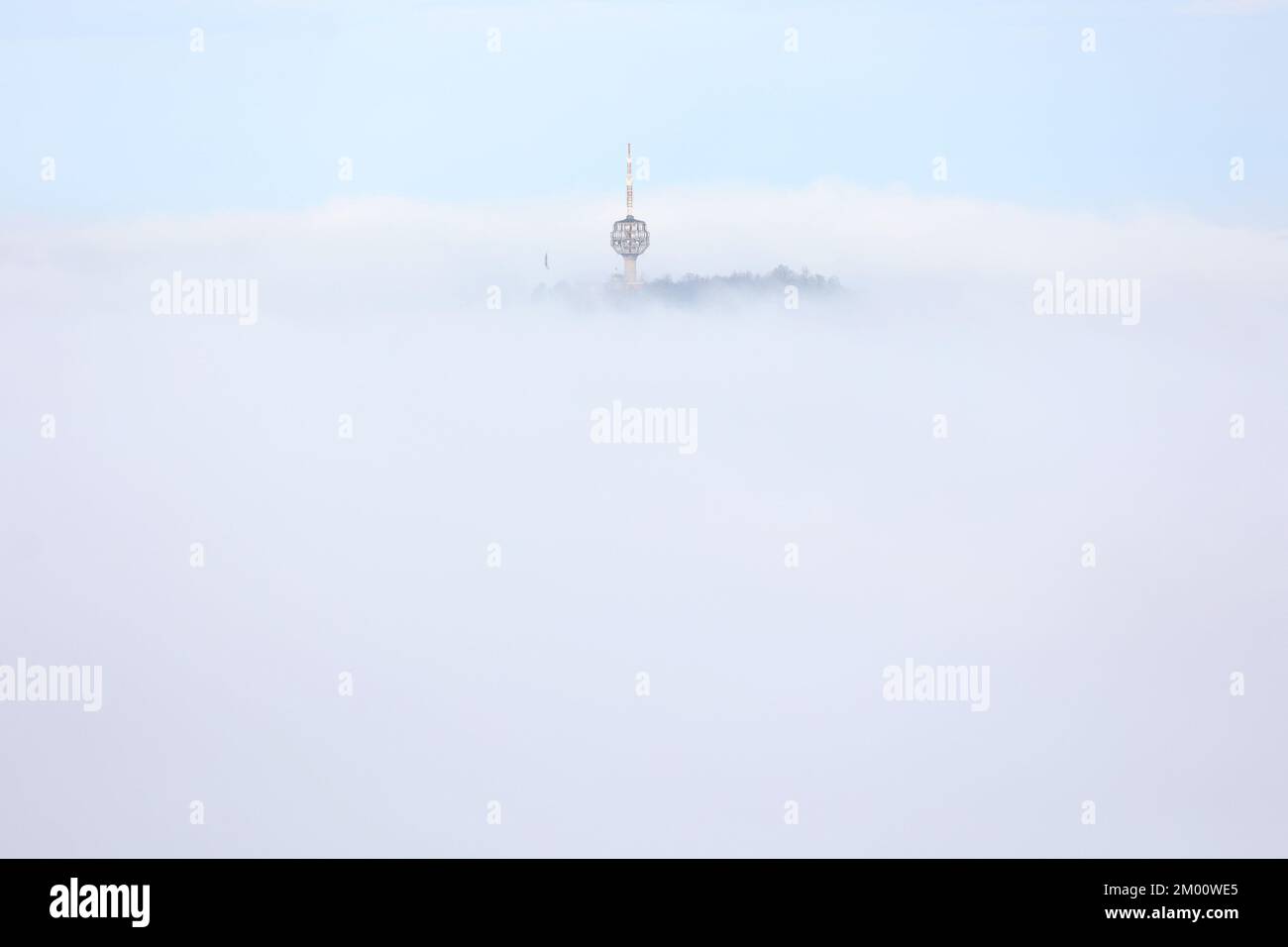 Photo taken on December 03, 2022 shows TV Tower Hum that emerges from ...