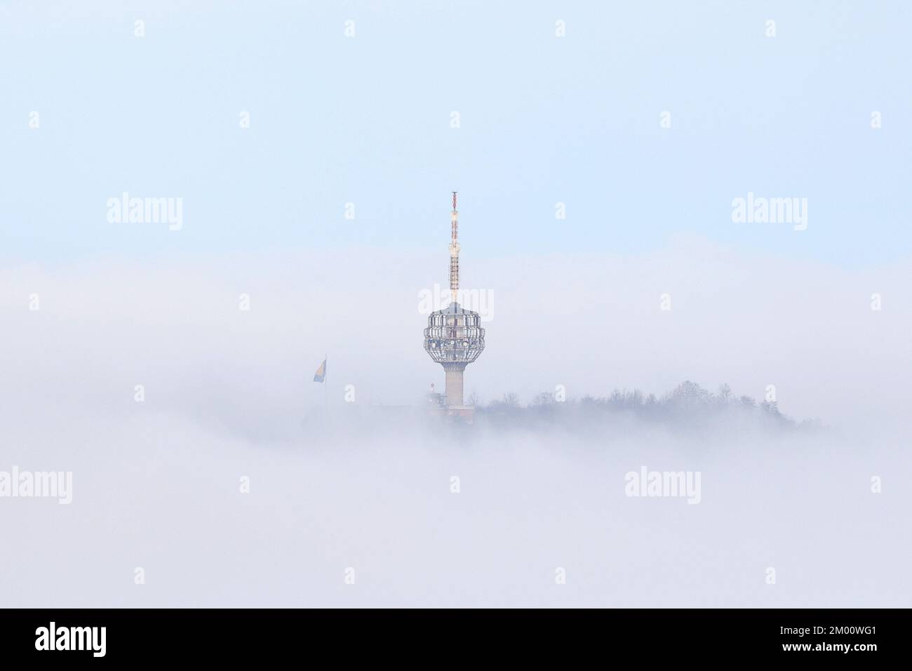 Photo taken on December 03, 2022 shows TV Tower Hum that emerges from ...