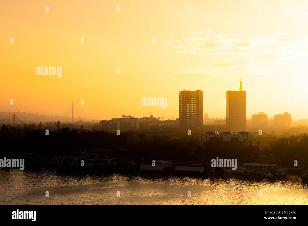 Belgrade, Serbia - November 03, 2022: New Belgrade and river Sava shot ...