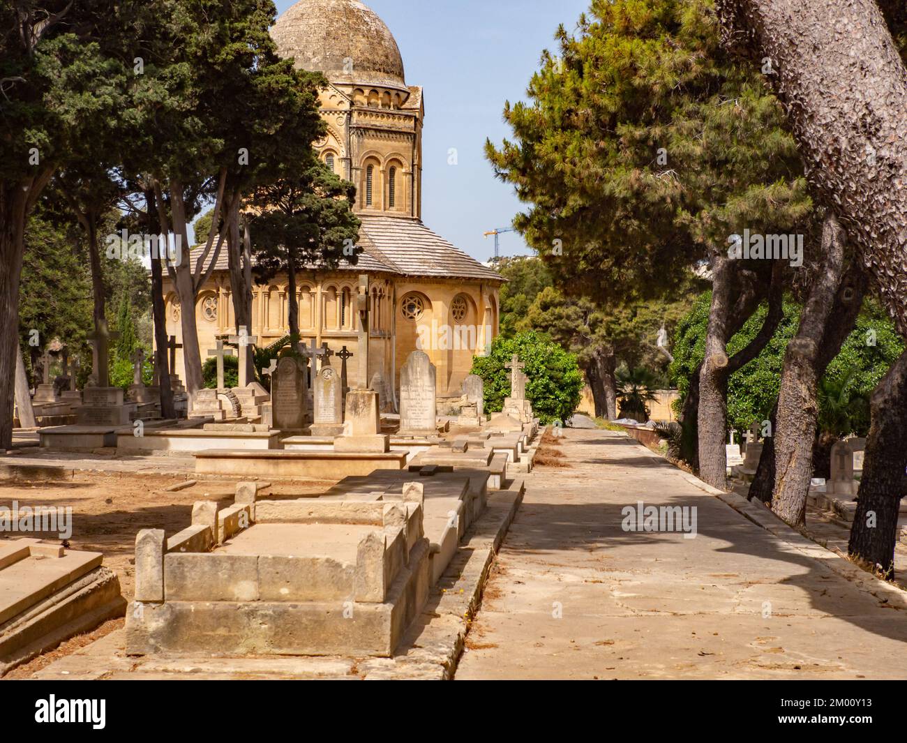 Floriana, Malta - May, 2021: Military Cemetery Pieta (Pietà) located ...