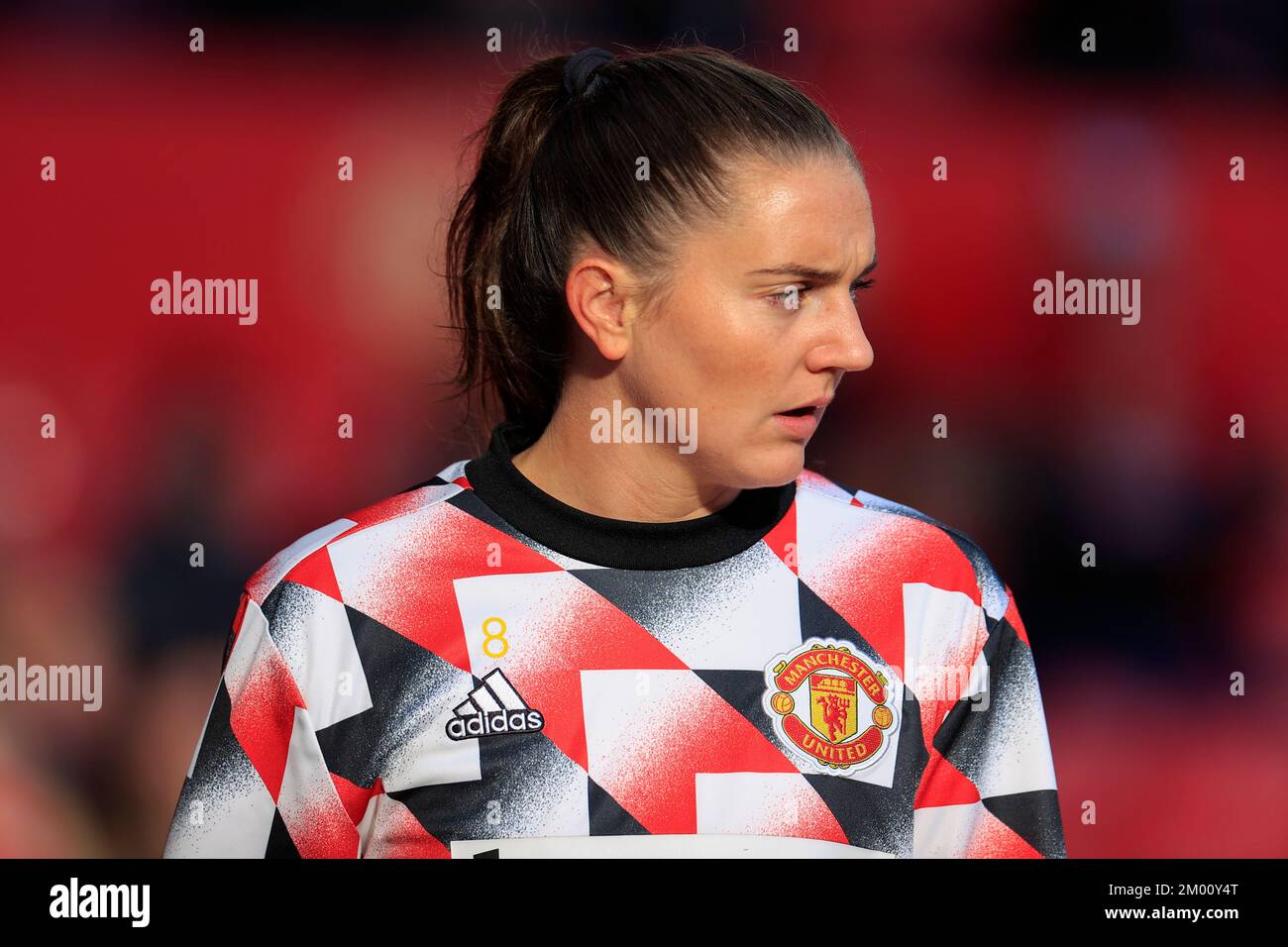 Vilde Boe Risa #8 of Manchester United during the warm up ahead of The ...