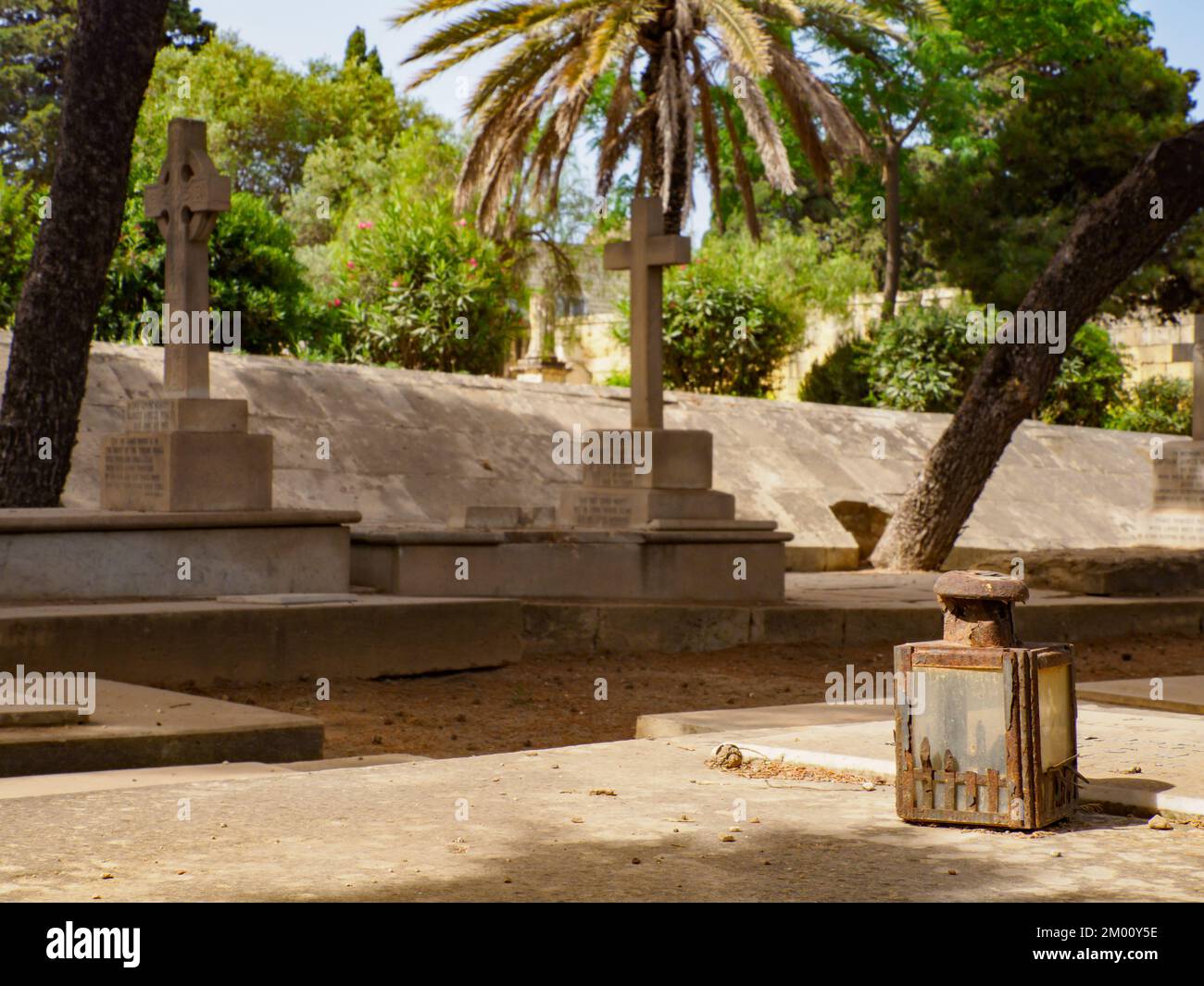 Floriana, Malta - May, 2021: Military Cemetery Pieta (Pietà) located ...