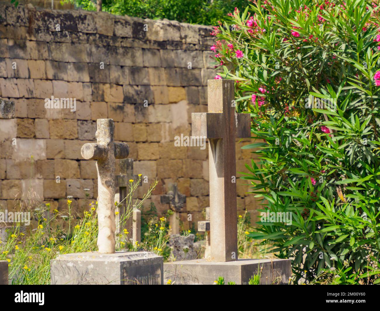Floriana, Malta - May, 2021: Military Cemetery Pieta (Pietà) located ...