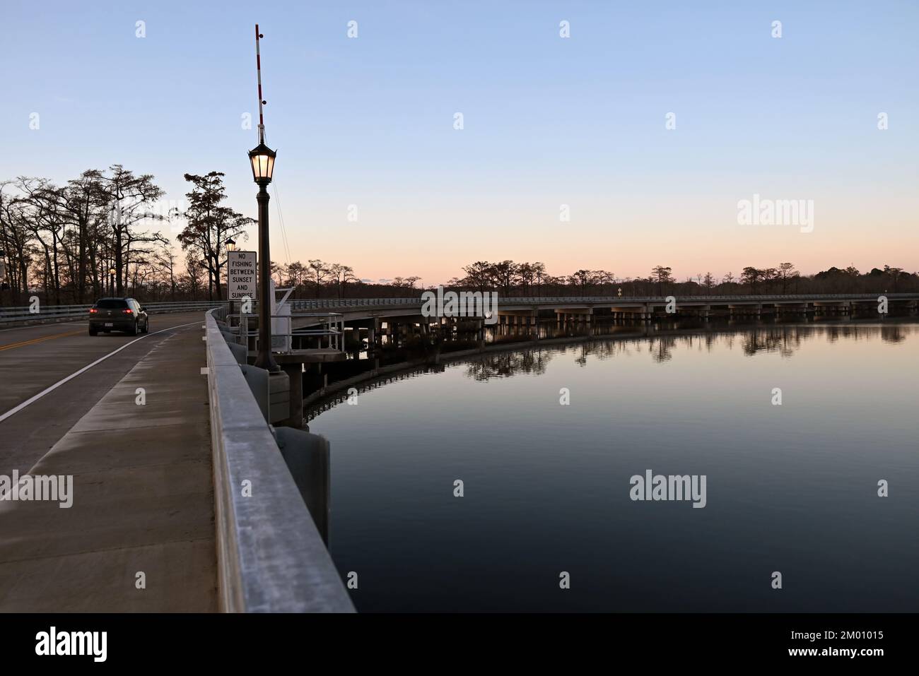 The raised causeway approach to the new swing trestle "Sky Bridge" over ...