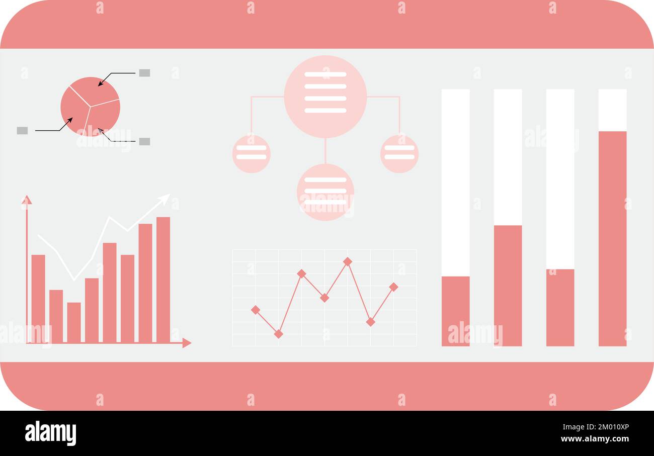 Dashboard chart and graphic, business analytics. Vector illustration ...
