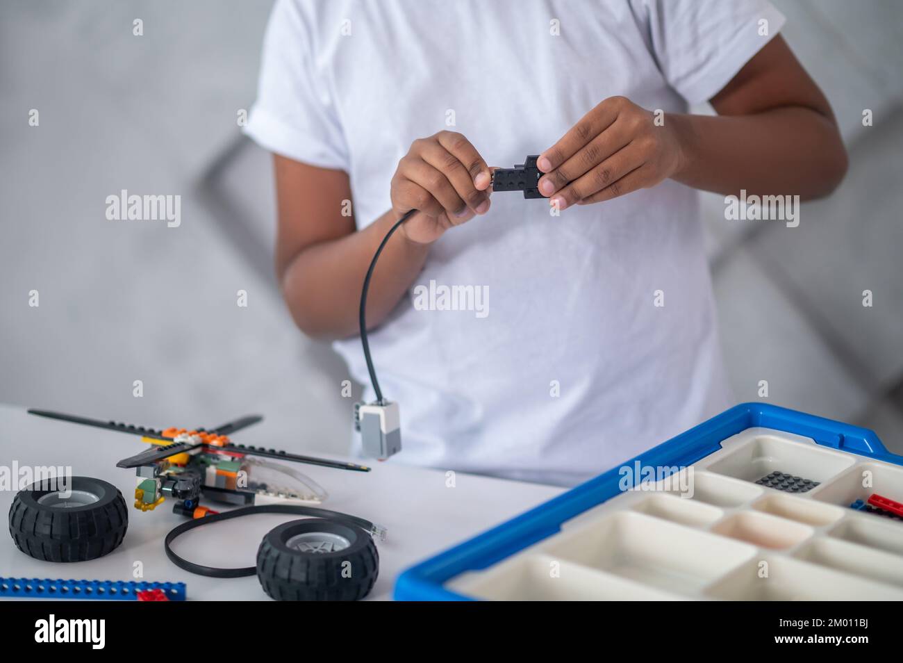 Teen boy dark curly hair hi-res stock photography and images - Alamy