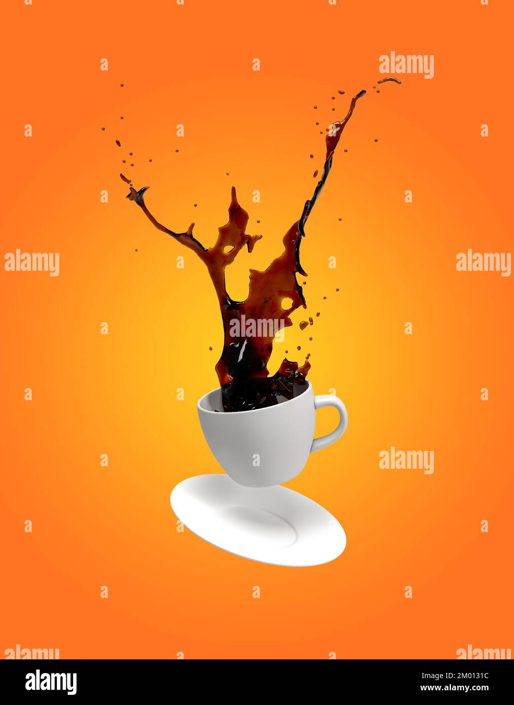 Fresh coffee drops falling cup hi-res stock photography and images - Alamy