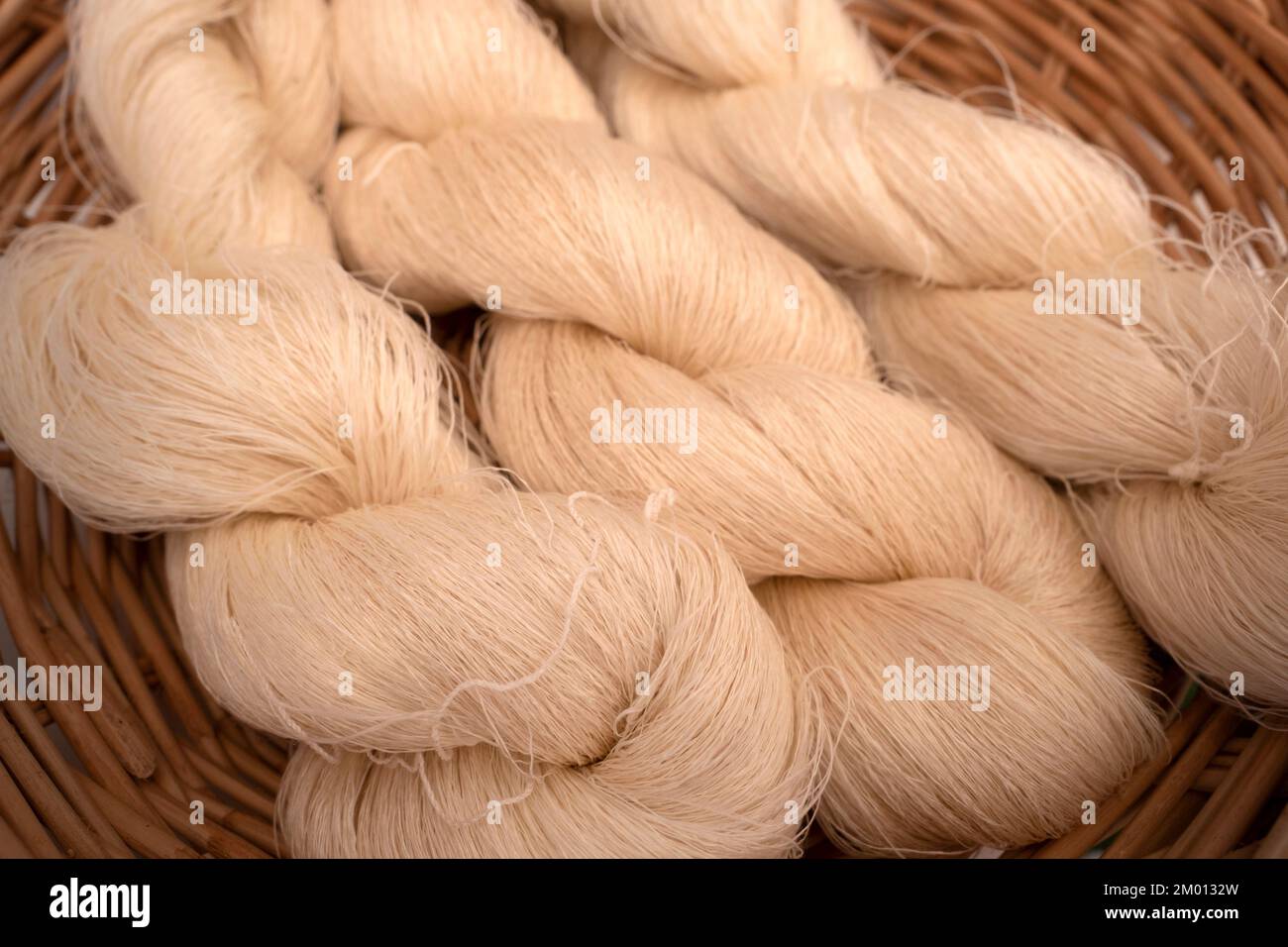 Silk thread lines from Silkworm for nature background Stock Photo - Alamy