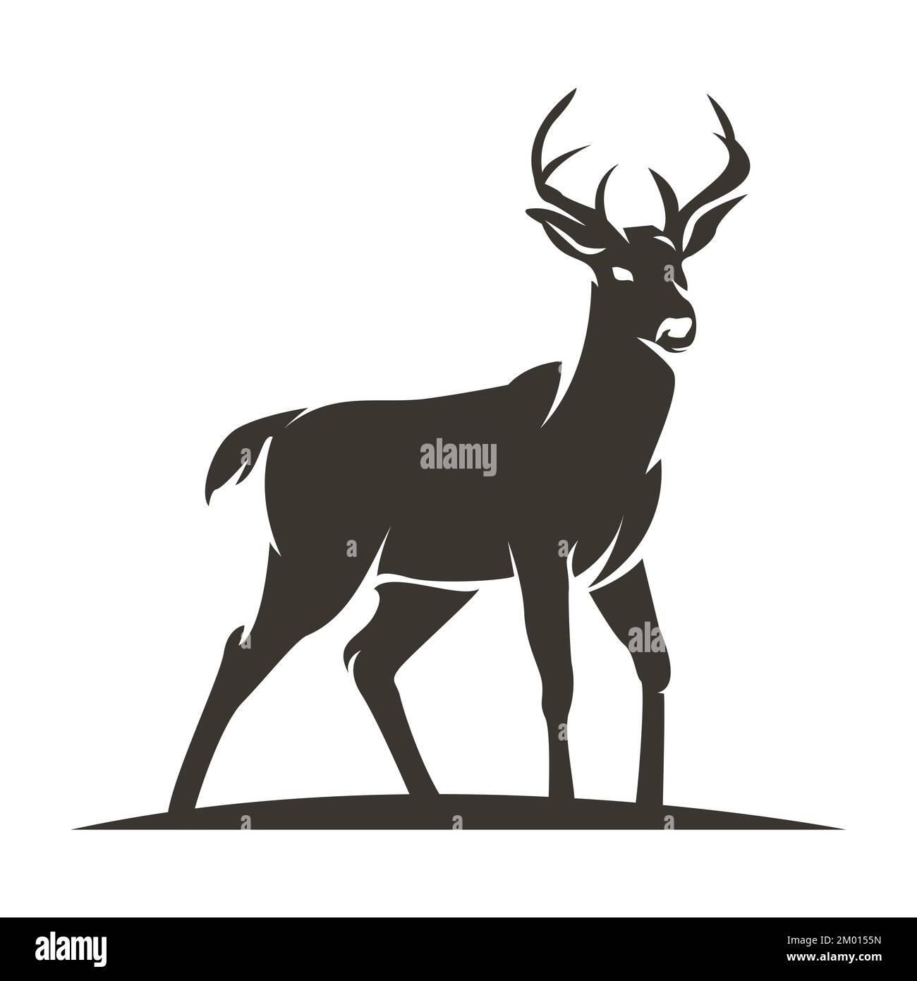 Vector flat black deer Cut Out Stock Images & Pictures - Alamy