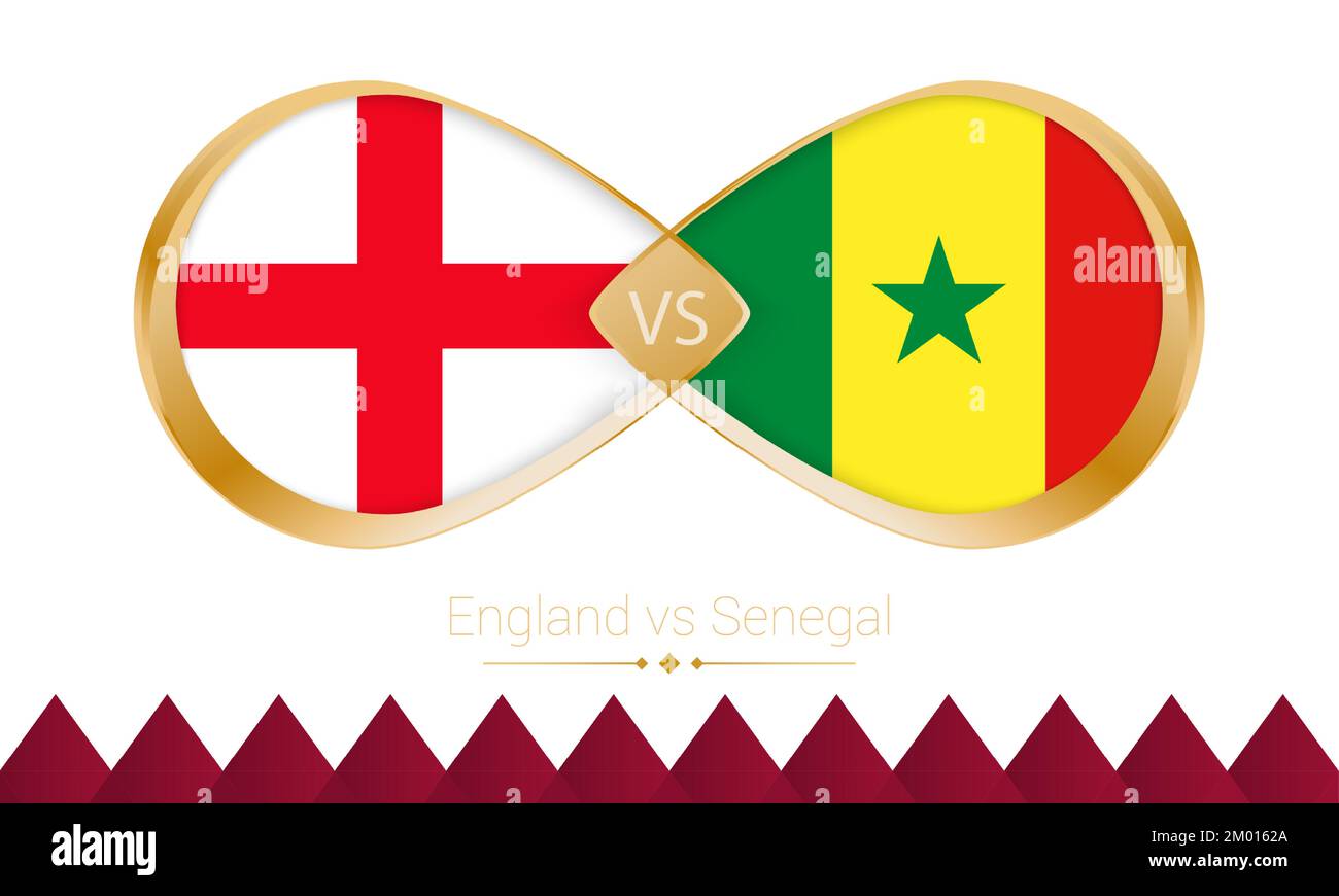 England versus Senegal golden icon for Football 2022 match, Round of 16 ...