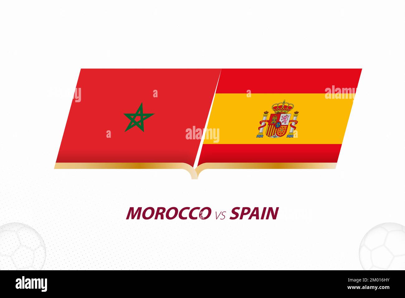Morocco vs Spain in Football Competition, Round of 16. Versus icon on ...
