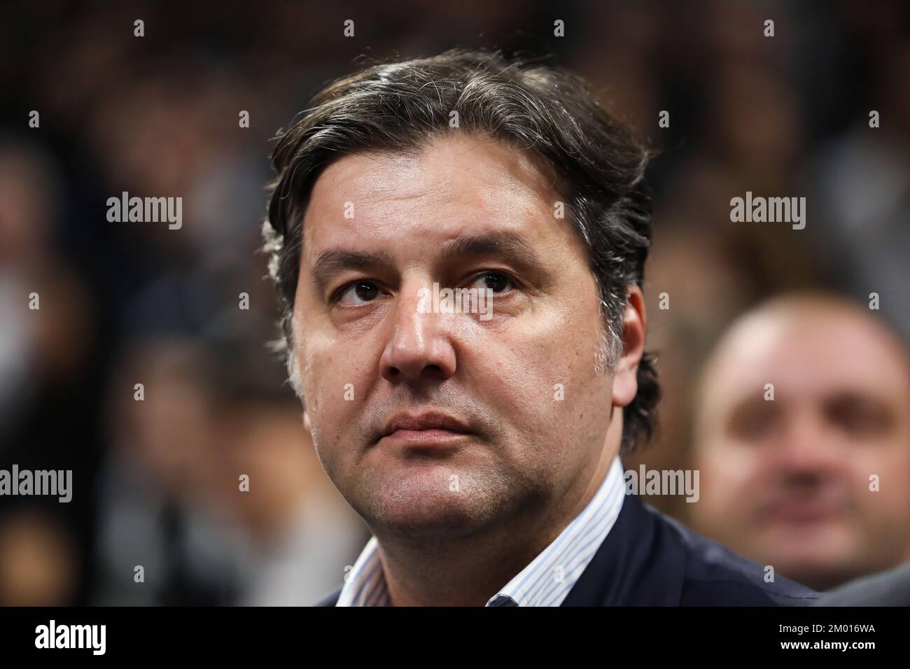 Belgrade, Serbia, 18th November 2022. President of Euroleague Basketball Dejan Bodiroga reacts ...