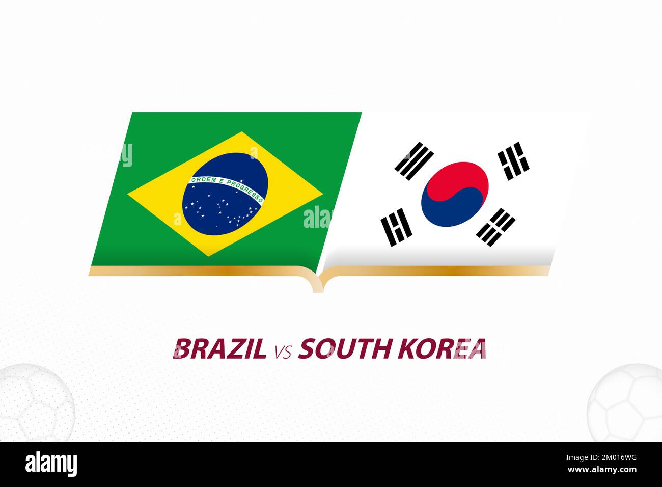 Brazil vs South Korea in Football Competition, Round of 16. Versus icon ...