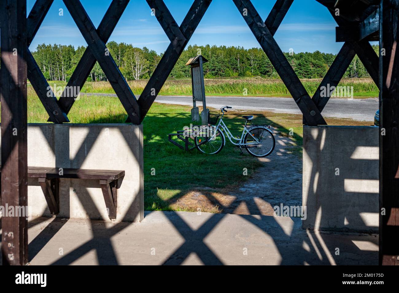 Exit from the observation tower. Kavaru sightseeing tower in Lindi ...