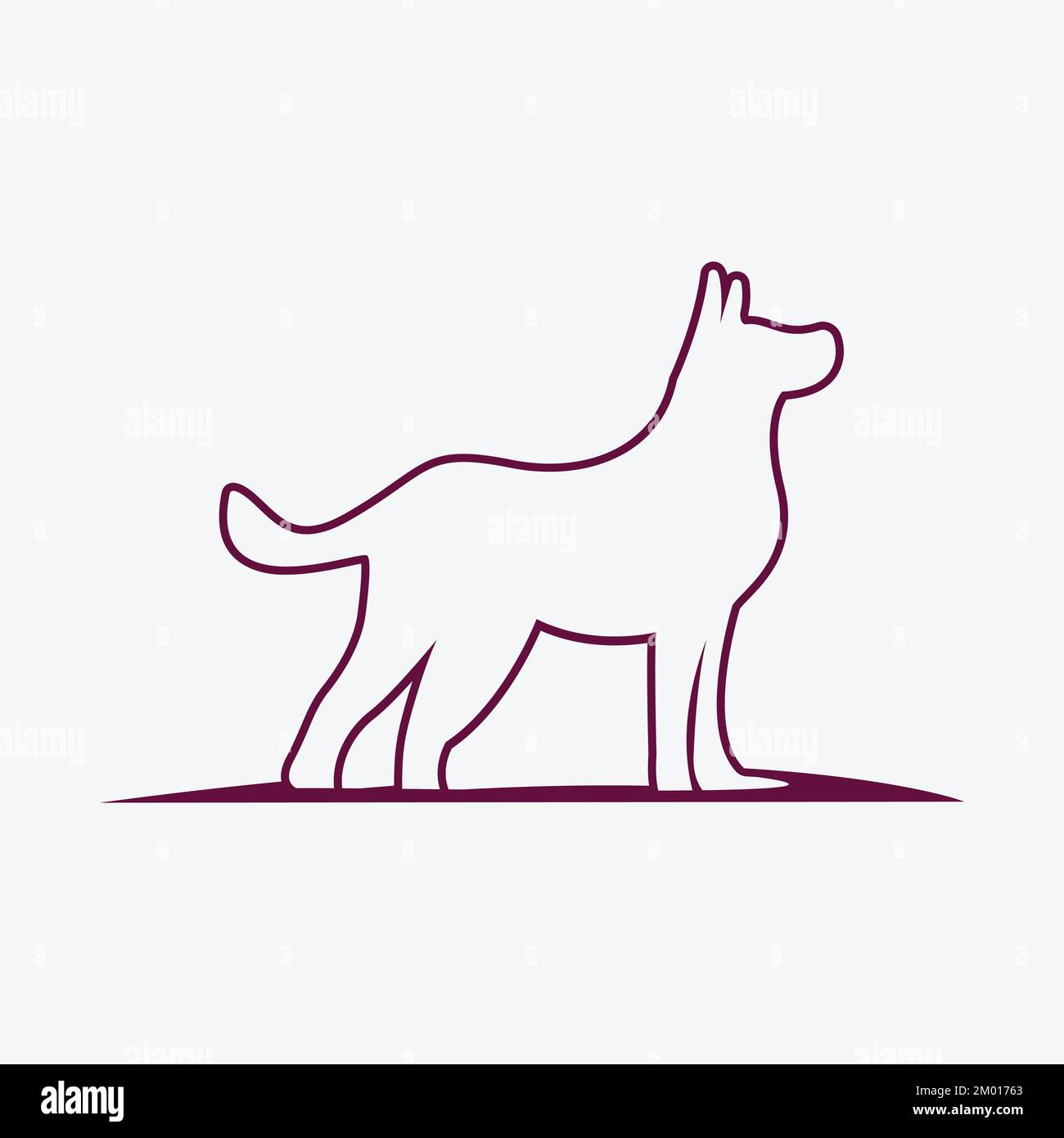 Vector one line dog hi-res stock photography and images - Alamy