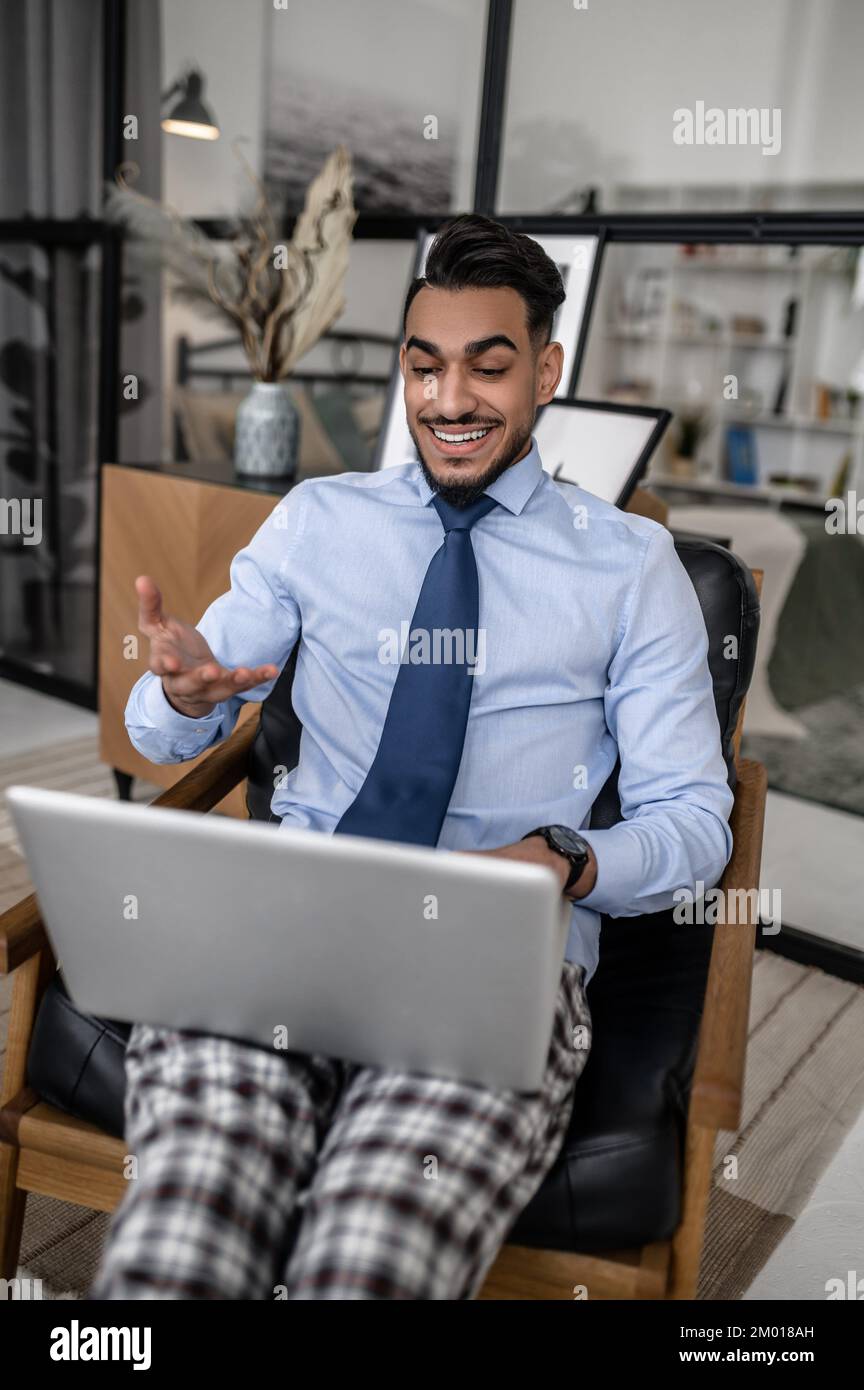 Man working home office with computer hi-res stock photography and ...