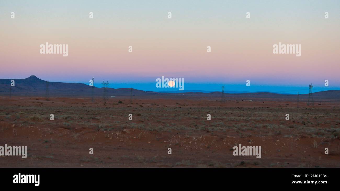 Amazing View to the Sundown among the Blue Sky in the Sahara Desert ...