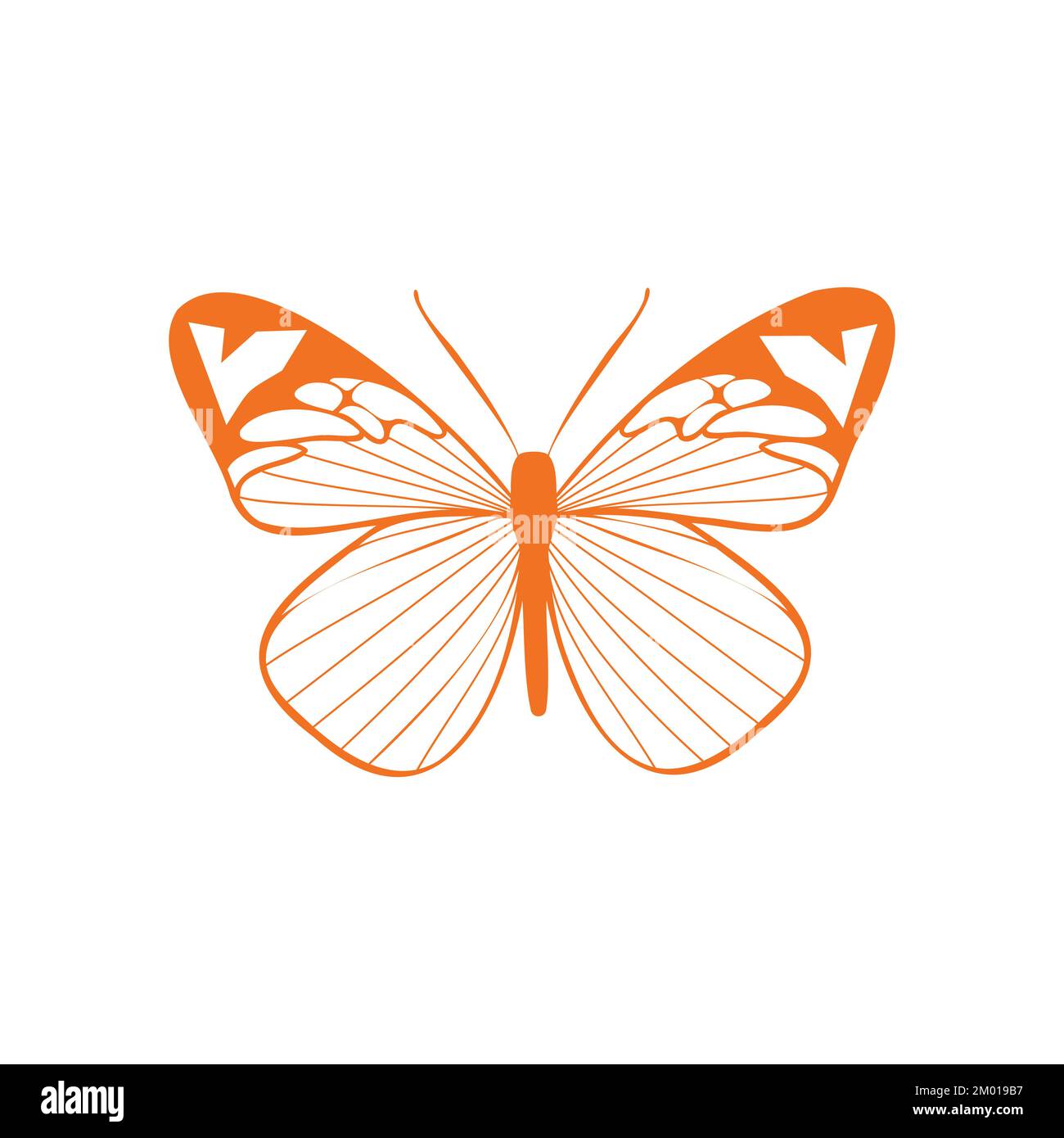 Orange butterfly, silhouette Stock Vector Images - Alamy
