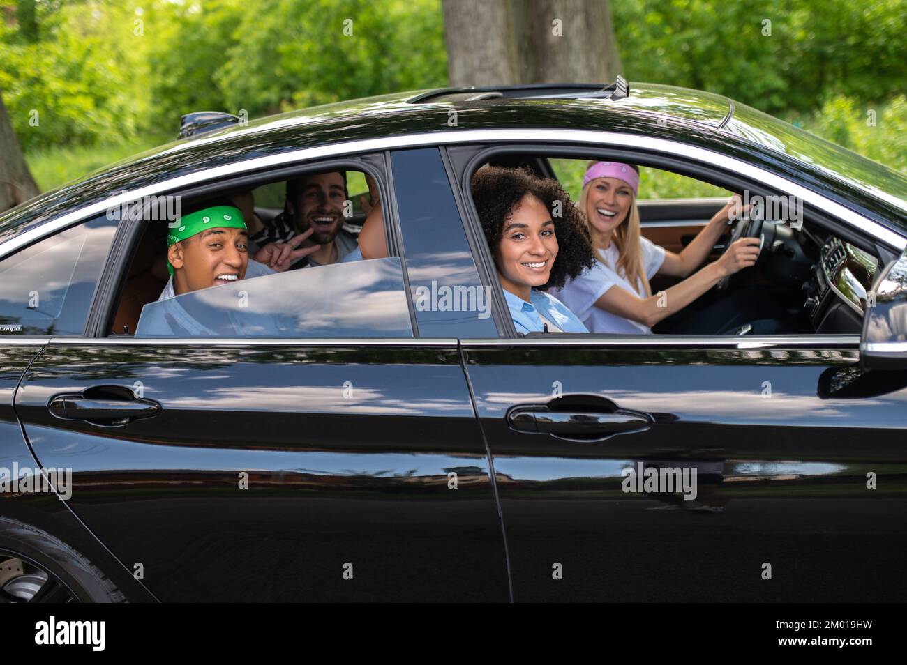 Group of friends in the car hi-res stock photography and images - Alamy