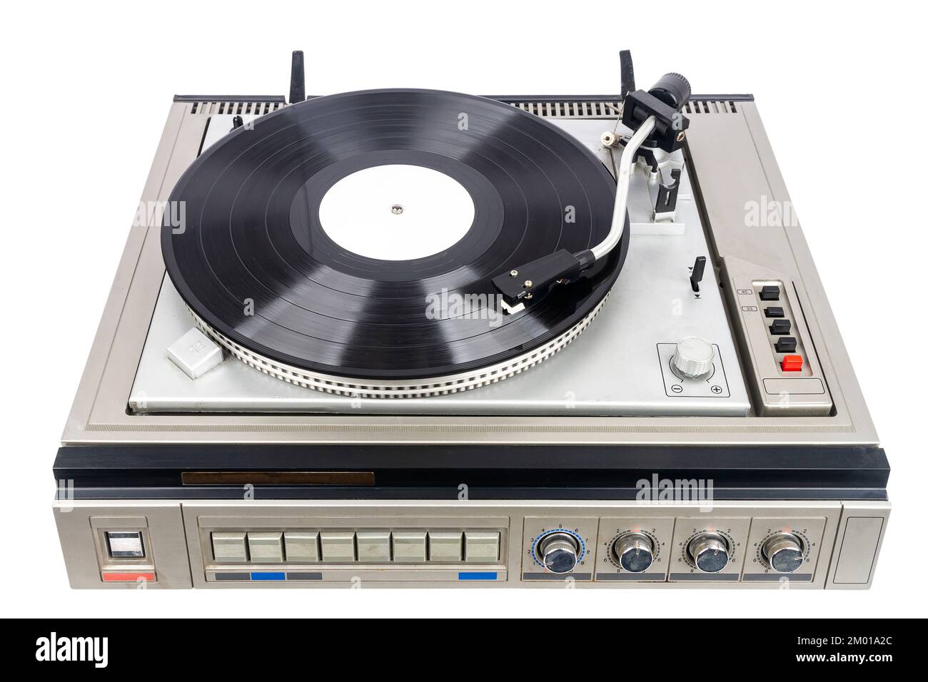 Vintage turntable record player isolated on white background Stock ...