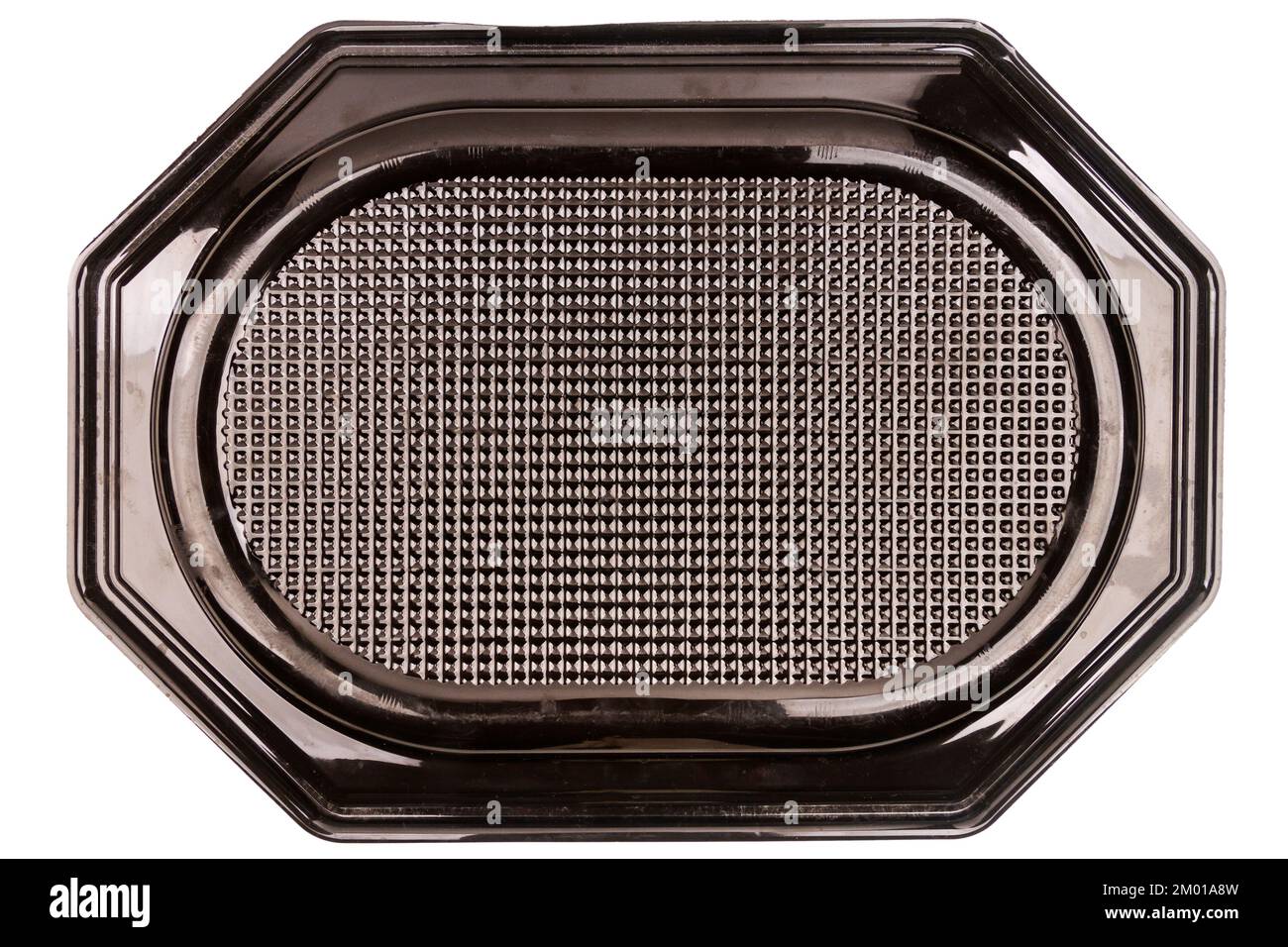 Brown plastic disposable food tray isolated on white background Stock ...