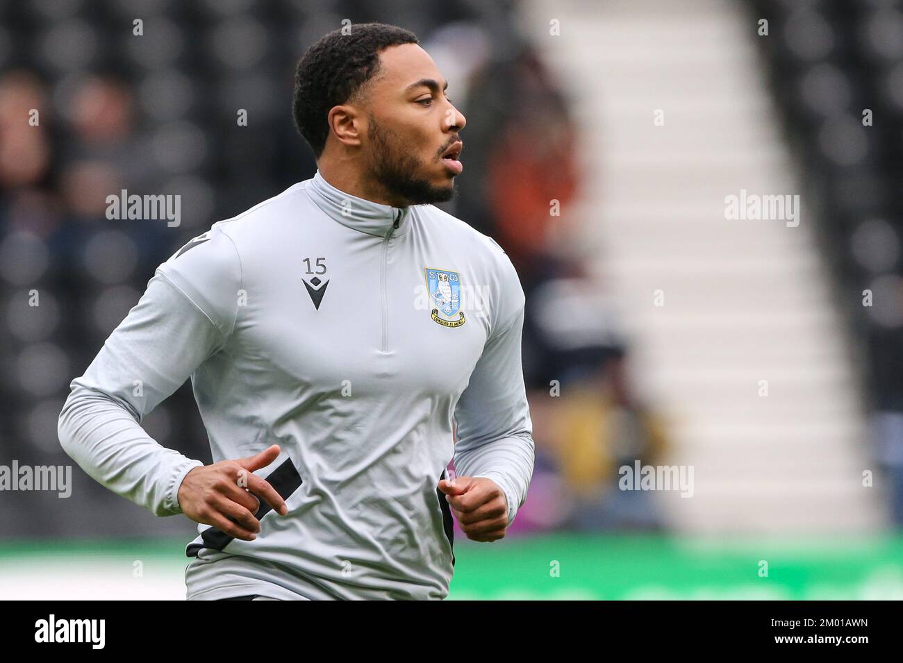 Akin Famewo #15 of Sheffield Wednesday during the warm up during the ...
