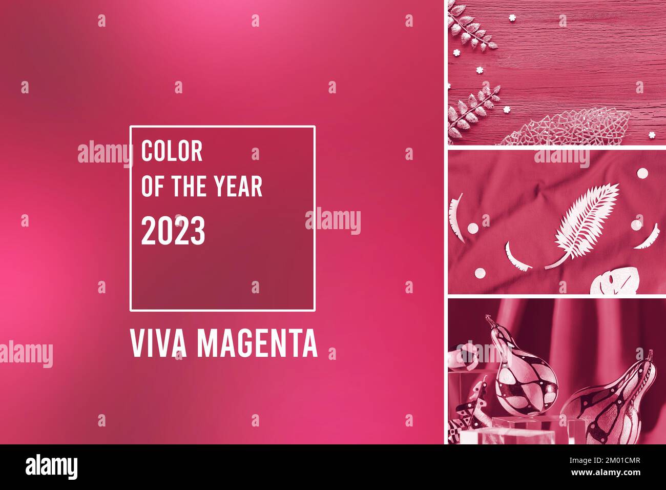 Viva Magenta color of the year 2023. Trendy fashion color palette ...