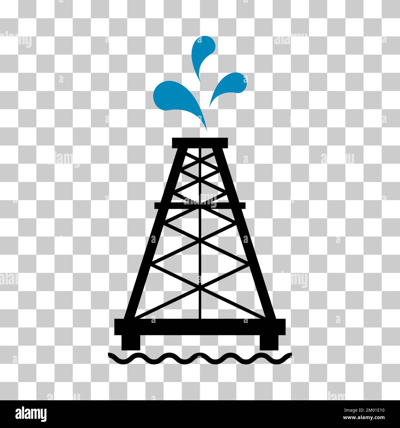 Oil rig flat graphic icon, fuel platform industry tower gas sign ...