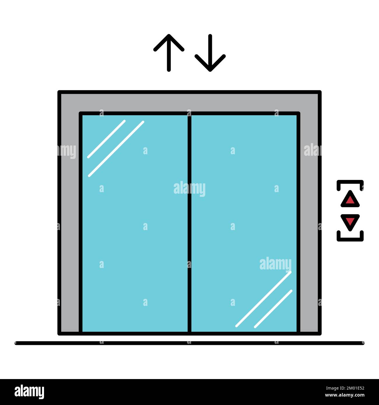 Lift elevator icon, graphic design entrance sign, building doorway ...