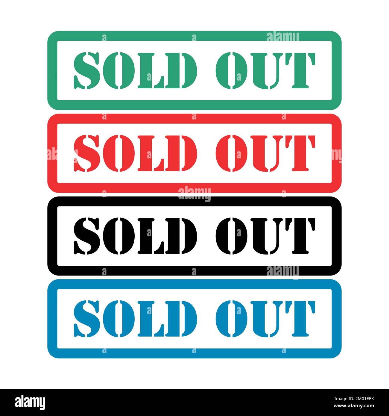 Set of Sold out stamp symbol, label sticker sign button, text banner ...
