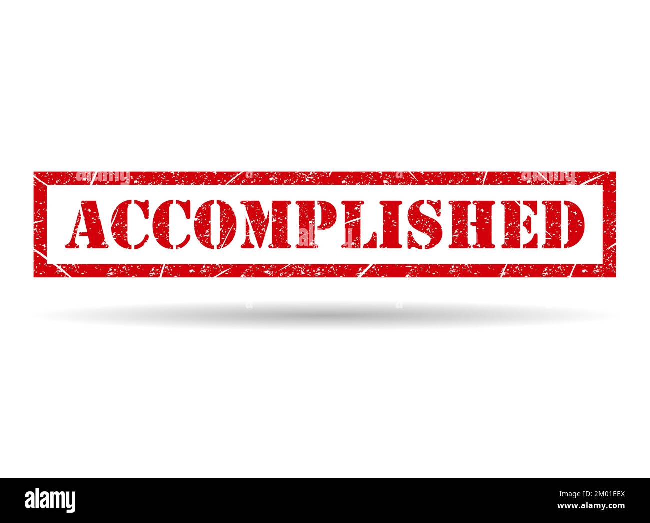 Accomplished stamp symbol shadow, label sticker sign button, text ...