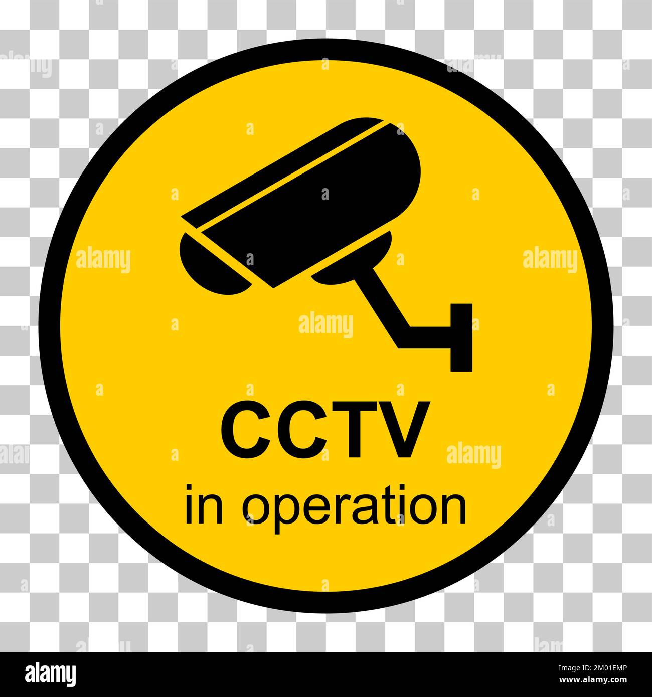Closed circuit television camera icon, CCTV video protection alert ...