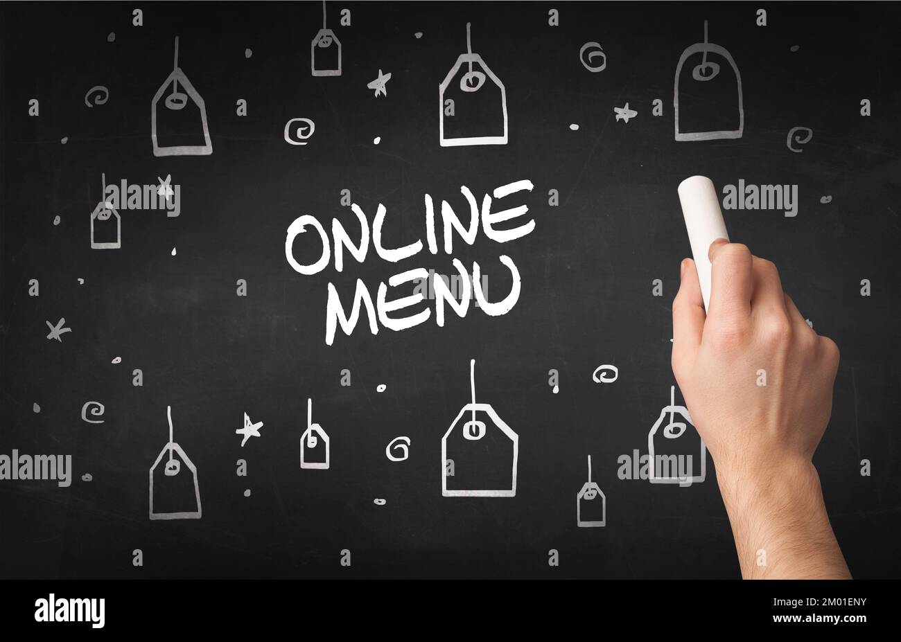Hand drawing online shopping concept Stock Photo - Alamy