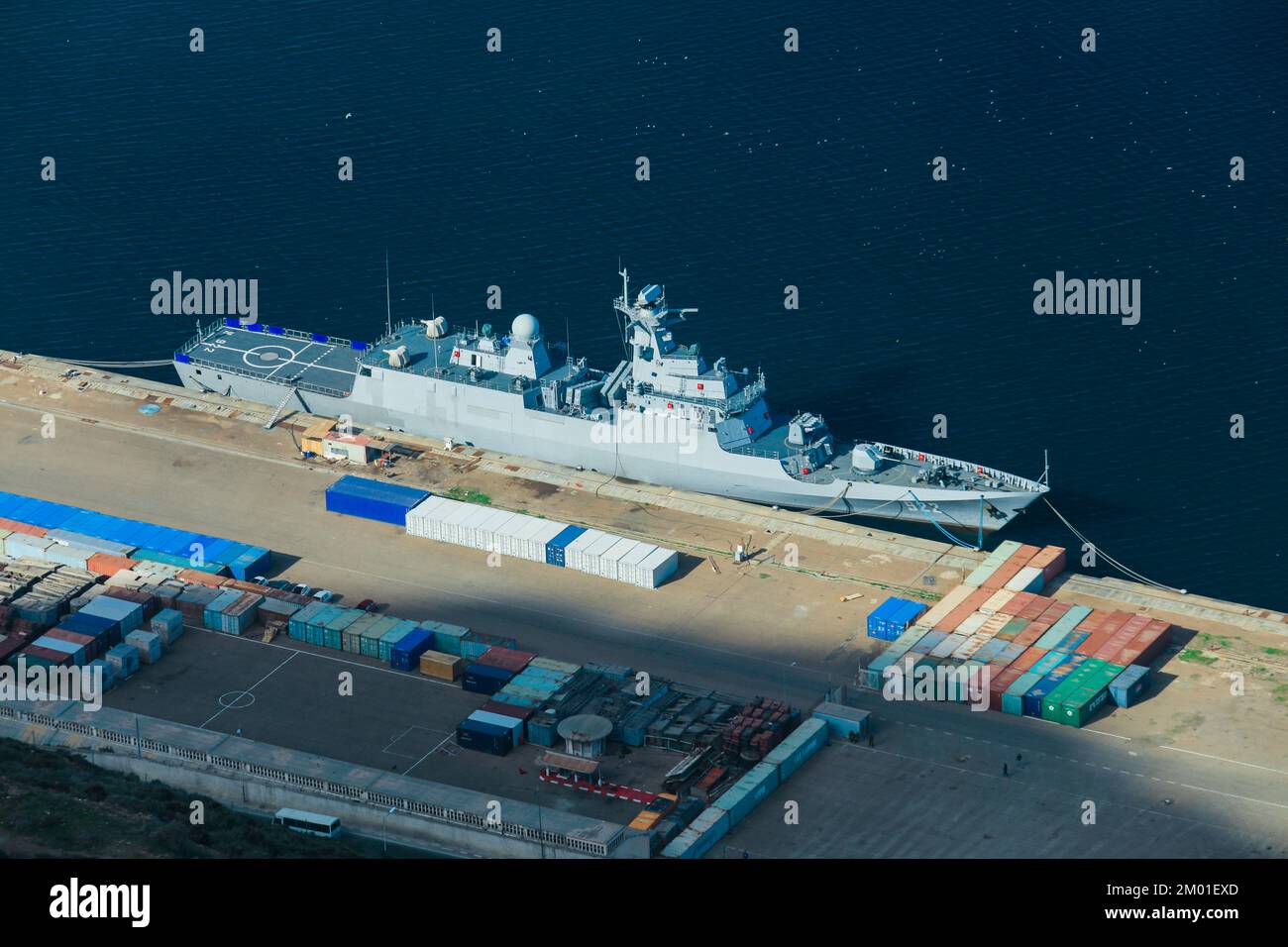 Panoramic View to the Oran Port on the Coastline of Mediterranean Sea ...