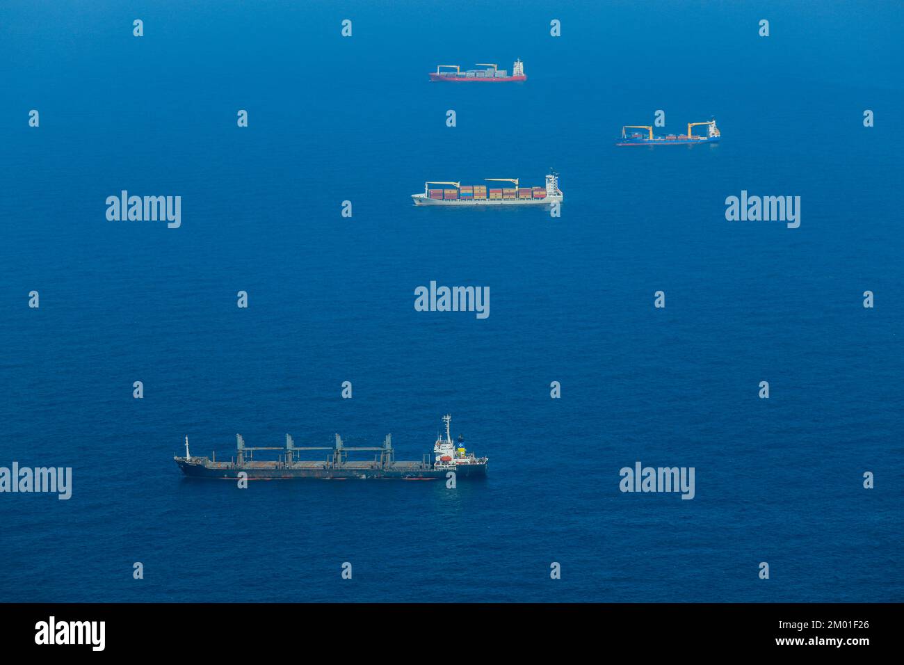 Panoramic View to the Oran Port on the Coastline of Mediterranean Sea ...