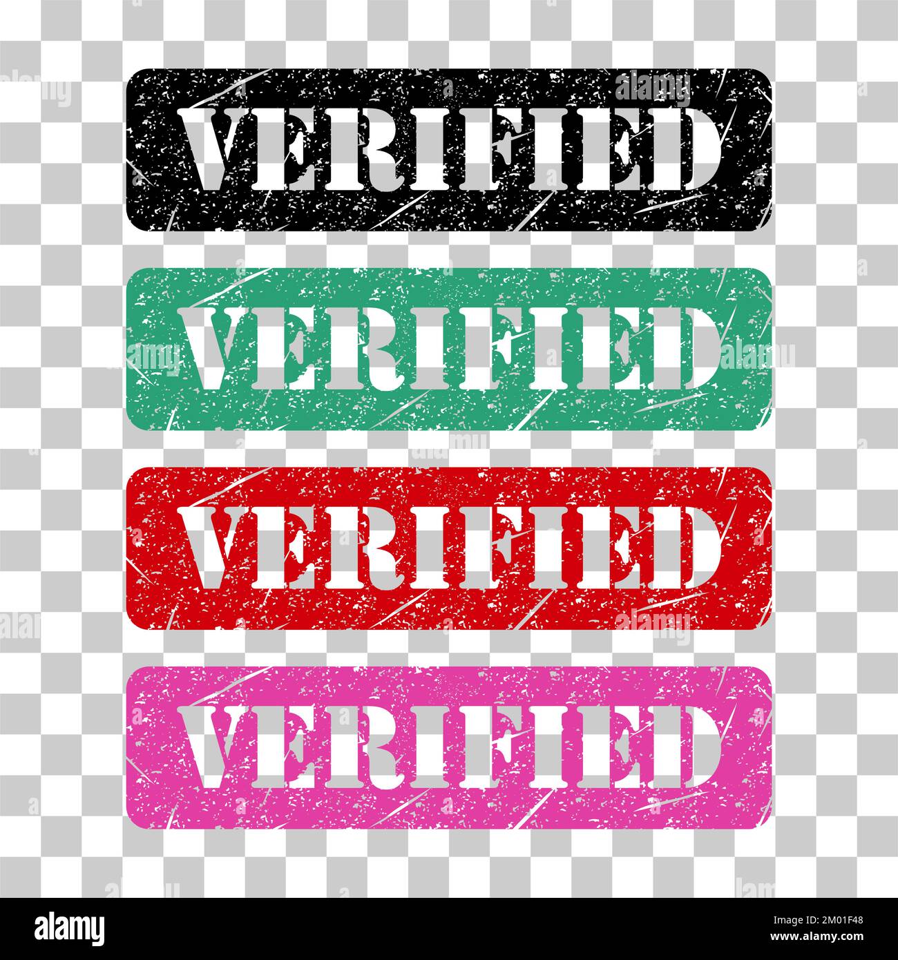 Set of Verified stamp symbol, label sticker sign button, text banner vector illustration Stock ...
