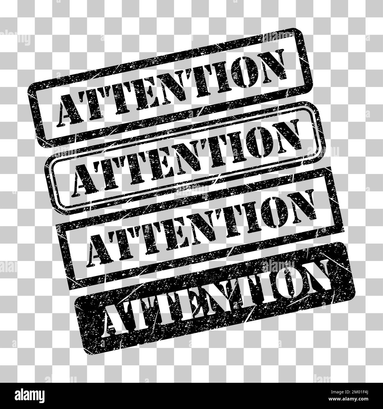 Set of Attention stamp symbol, label sticker sign button, text banner ...