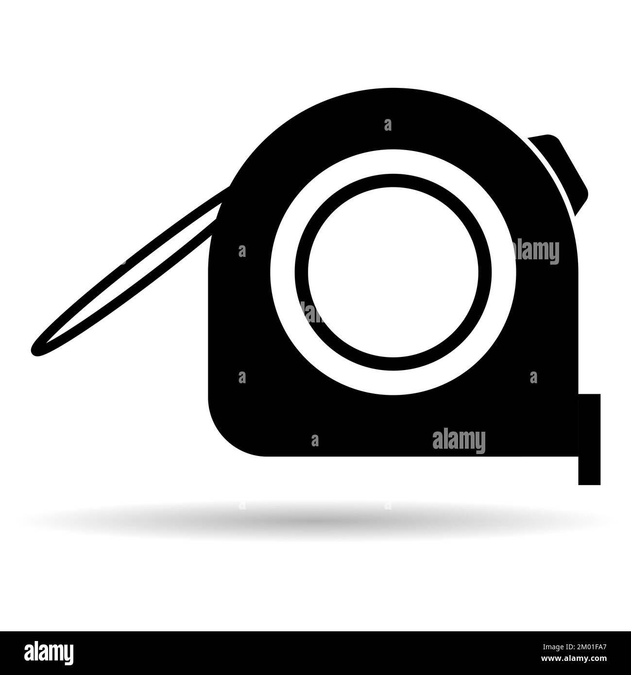 Measurement tape icon shadow, measure tool concept design symbol ...